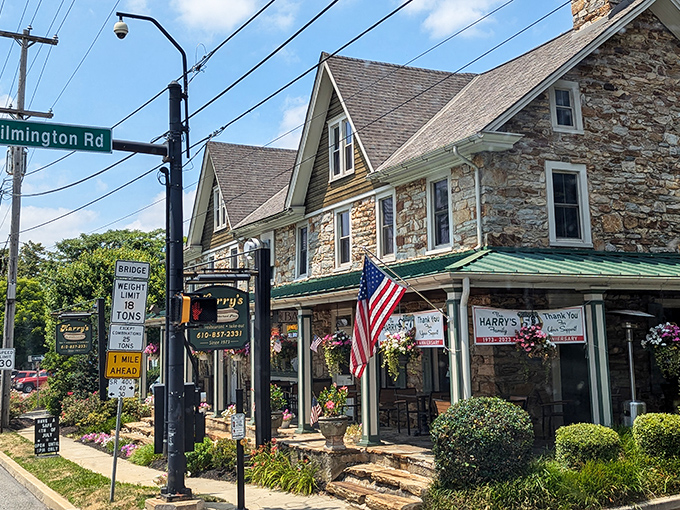Harry's stone cottage exterior might look like a fairytale setting, but the hot dogs inside are the real happily-ever-after.