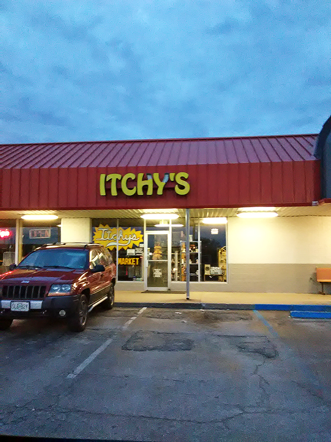 Itchy's bold red sign promises exactly what you'll find inside: a delightfully scratchy mix of the old, odd, and occasionally wonderful.