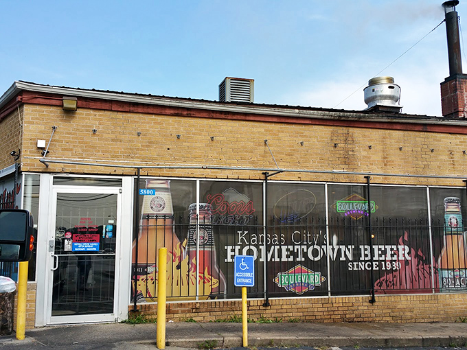 LC's winged BBQ sign beckons like a smoky guardian angel watching over Kansas City's barbecue pilgrims.
