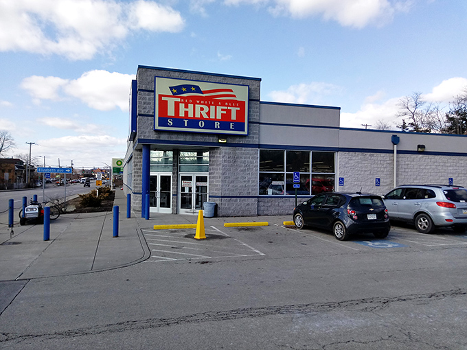 Red, white, blue, and filled with treasures too&mdash;this patriotic palace of pre-loved goods makes bargain hunting feel downright American.