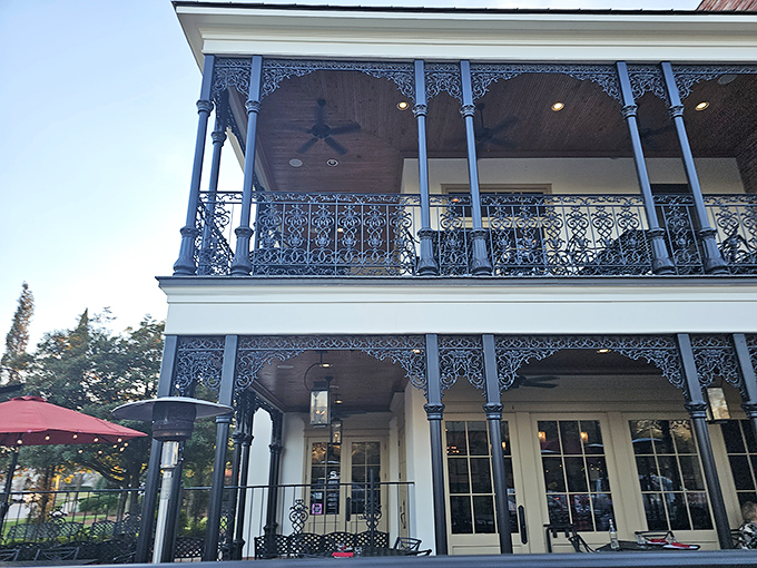 Those wrought iron balconies aren't just for show&mdash;they're your front-row seat to steak heaven at Stab's.
