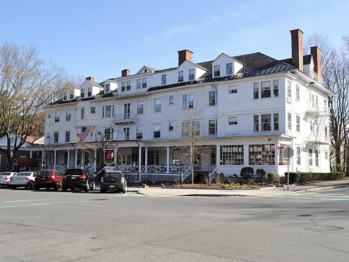 Stockbridge's grand Red Lion Inn stands sentinel over Main Street, looking exactly as it did in Norman Rockwell's famous painting.