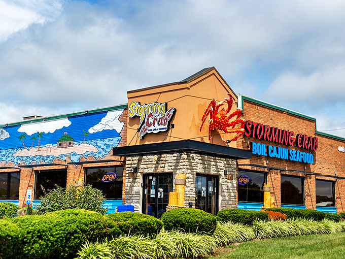 Storming Crab's giant crustacean sign is the seafood equivalent of Vegas lights. Subtlety isn't on the menu here!