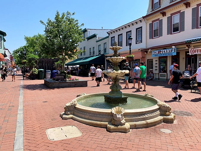 Where brick walkways meet ocean breezes, Cape May's fountain plaza invites you to slow down and remember what vacation really means.
