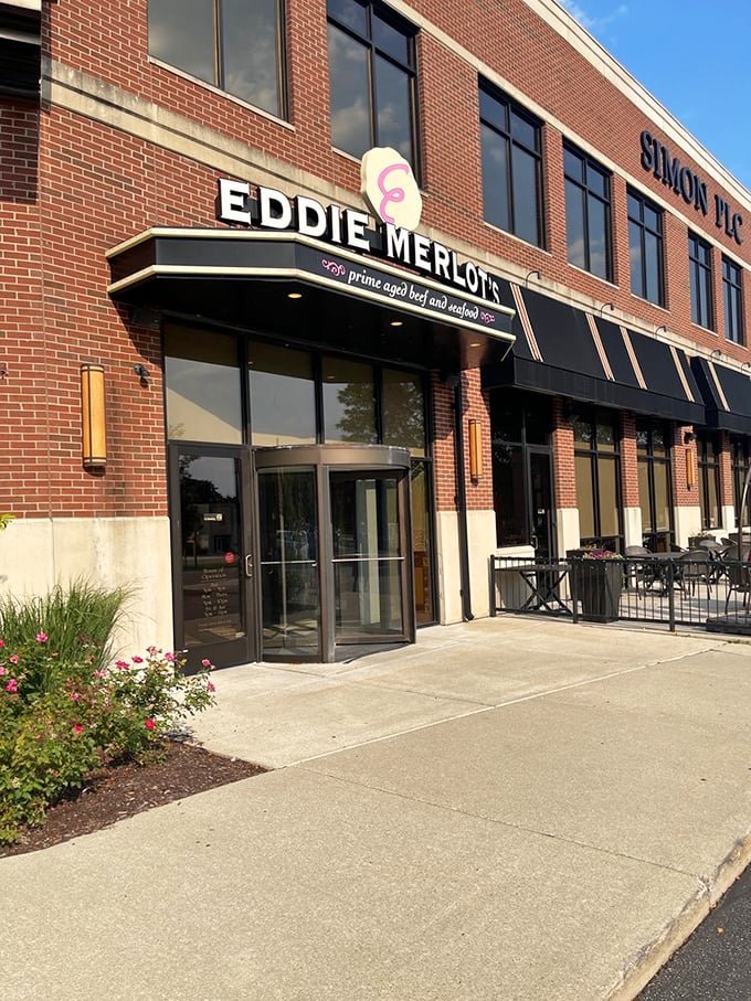 Brick, glass, and a revolving door &ndash; Eddie Merlot's understated exterior belies the flavor explosion waiting within.