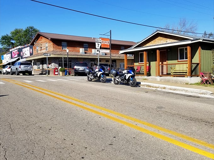 The Little House of Christ stands as a stone sentinel in Jasper, gateway to what locals proudly call Arkansas's Grand Canyon.