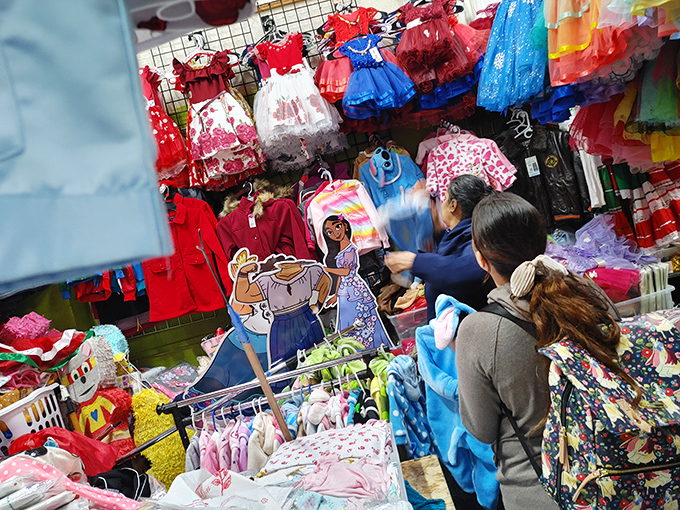 Wooden beams above, treasures below. This market's organized chaos is a bargain hunter's dream come true.