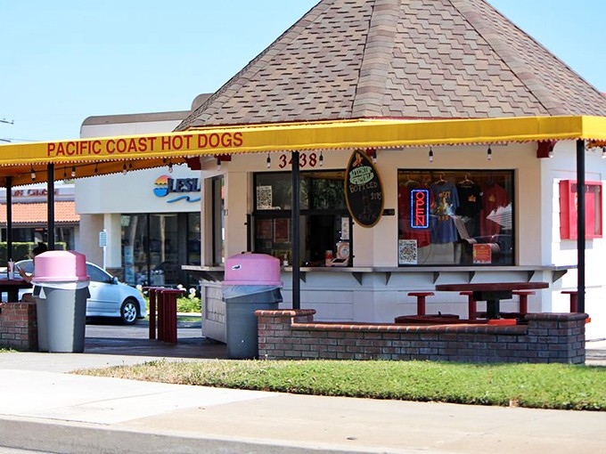 This unassuming Orange County gem proves great hot dogs don't need fancy digs—just perfect snap and generous toppings.