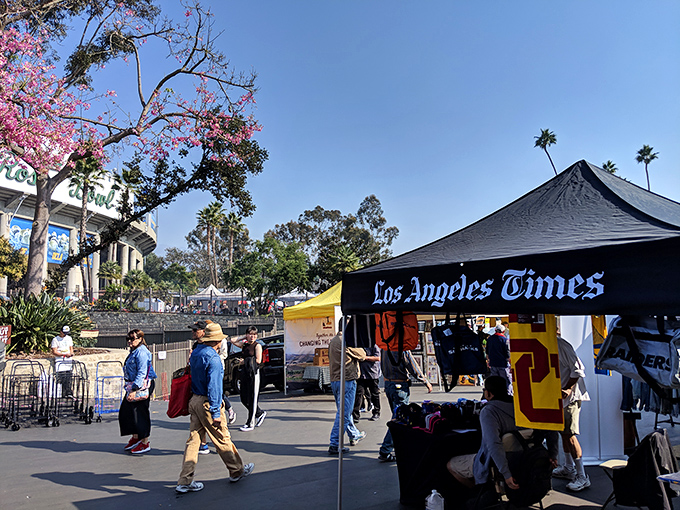 UCLA's home field transforms into a fashion archaeologist's dream dig site once a month.