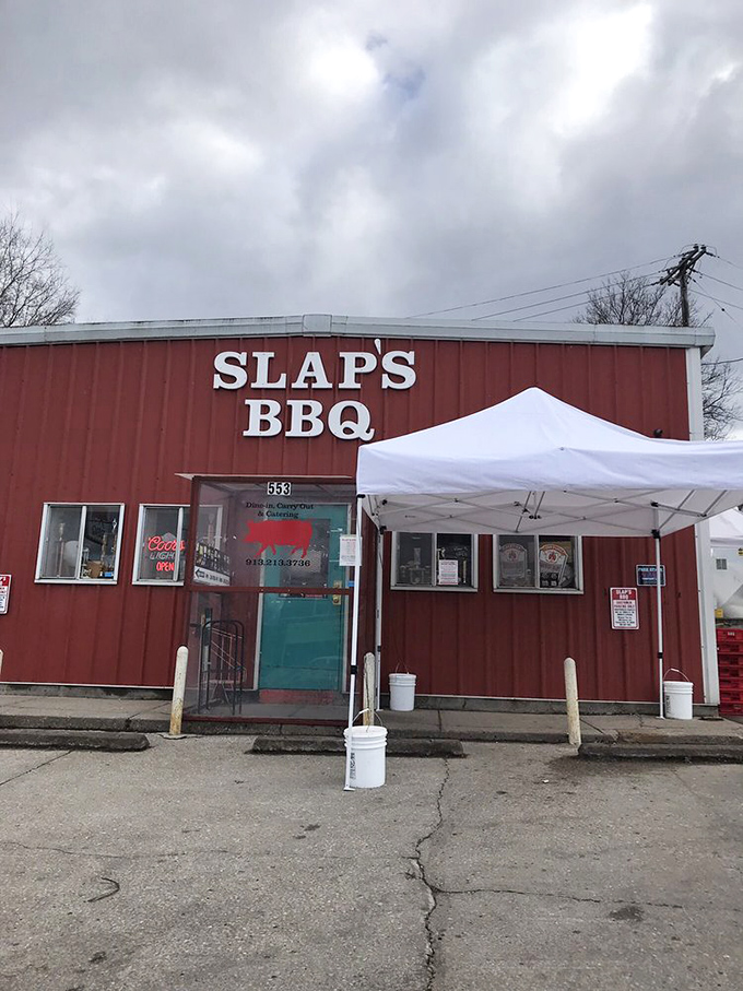 Slap's BBQ: "The sign promises ribs, pork, brisket, and links. What it doesn't mention is the food coma you'll happily endure afterward."