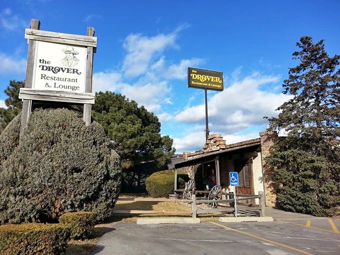 Rustic charm and a weathered sign welcome you to The Drover, where Nebraska beef meets whiskey in a marriage made in carnivore heaven.