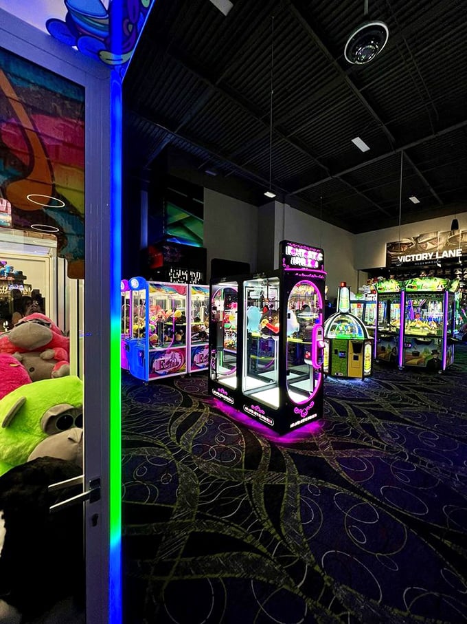 The arcade glows with neon promise, a Las Vegas for the under-21 crowd where tickets are the currency and stuffed prizes the jackpot.
