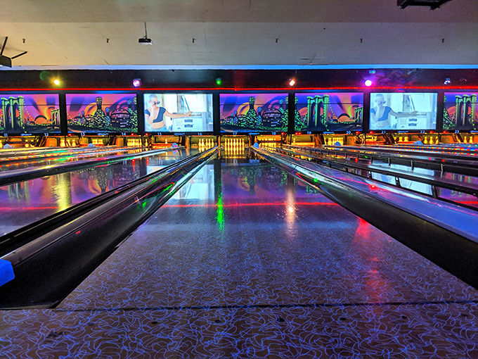 When the lights go down, the fun turns up. Cosmic bowling transforms ordinary lanes into a neon wonderland that would make Studio 54 jealous.