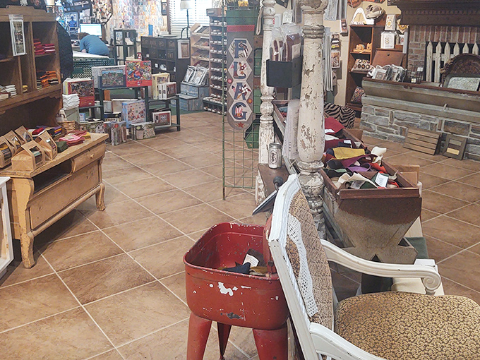 Even non-sewers find themselves enchanted by the charming vignettes and vintage-inspired displays that transform shopping into a design adventure.