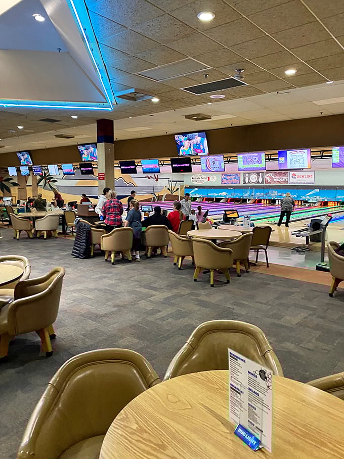 Where bowling strategy sessions happen over nachos and pitchers, and every frame deserves its own tactical discussion.