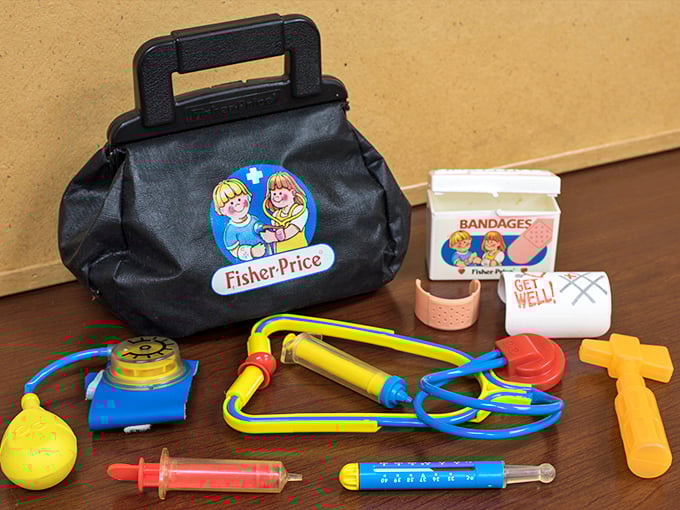 Vintage Fisher-Price doctor kits transport Gen Xers straight back to childhood, when plastic stethoscopes could cure even imaginary ailments.