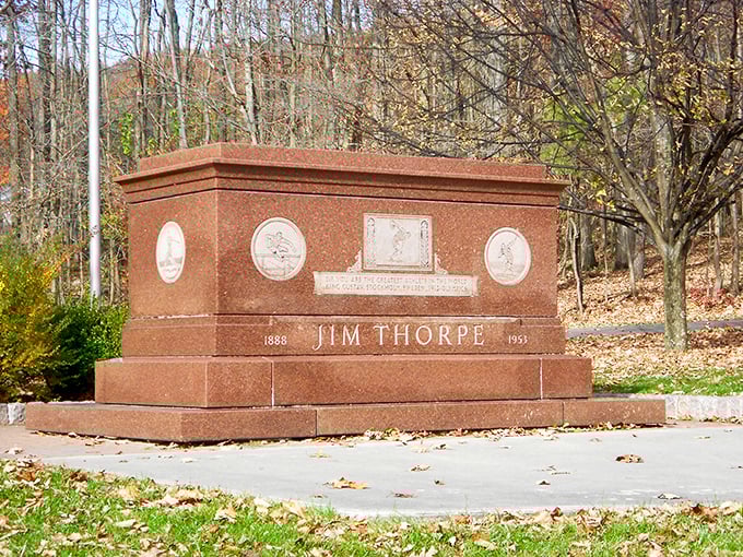A monument to athletic greatness, Jim Thorpe's final resting place draws visitors curious about the town's unusual namesake relationship. History doesn't get more tangible than this.