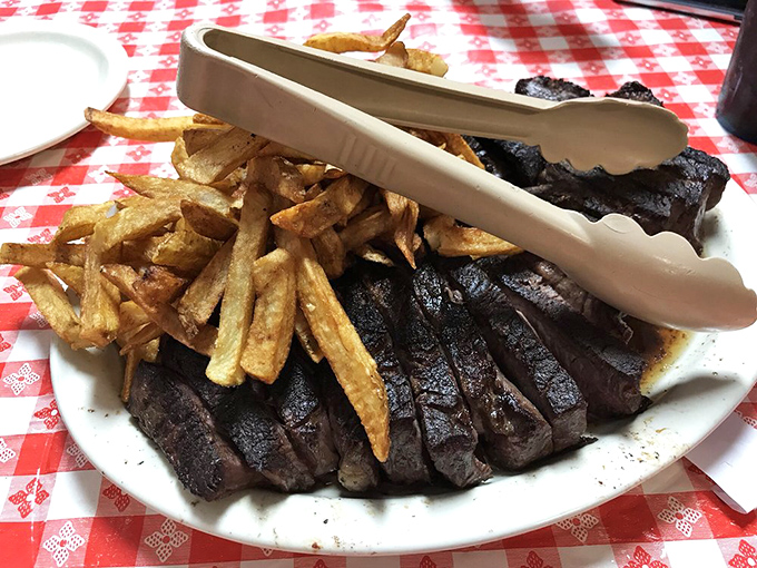 This isn't just a steak with fries; it's a masterclass in simplicity. That sear could make a vegetarian question their life choices.