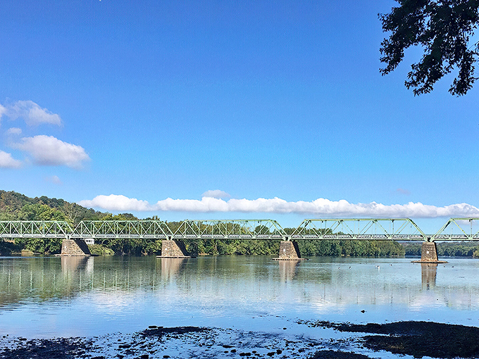 The Uhlerstown-Frenchtown Bridge isn't just functional infrastructure &ndash; it's a gorgeous green sentinel connecting two states while providing the perfect backdrop for your next holiday card.