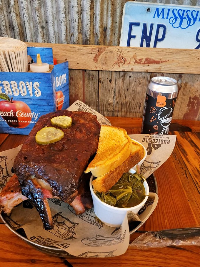 Behold the holy grail of barbecue&mdash;ribs with bark so perfect it deserves its own museum exhibit. That pickle? Nature's palate cleanser.