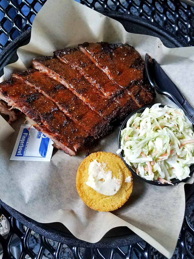 Ribs with bark so perfect they could teach trees a thing or two. The marriage of smoke, spice, and meat creates barbecue poetry on a plate.