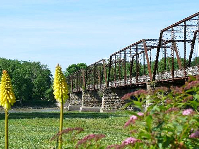 This isn't just a bridge; it's Bentonsport's version of the Brooklyn Bridge, minus the traffic, noise, and that pesky modern century.