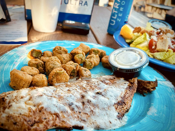 Blackened fish that doesn't need a filter. That golden-brown crust is holding secrets that only your taste buds can decode.