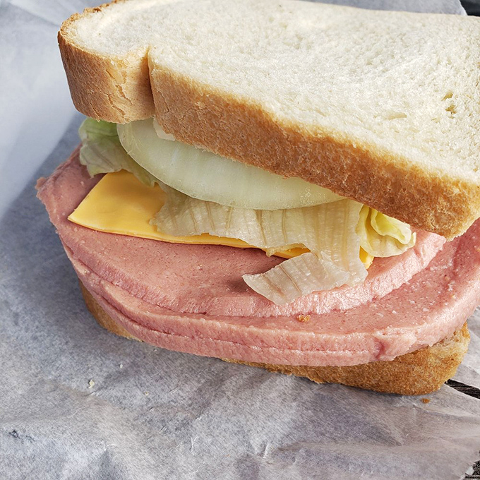 This bologna sandwich isn't apologizing for anything. Thick-cut meat, Miracle Whip, and fresh toppings combine for a nostalgic masterpiece that would make your grandpa proud.