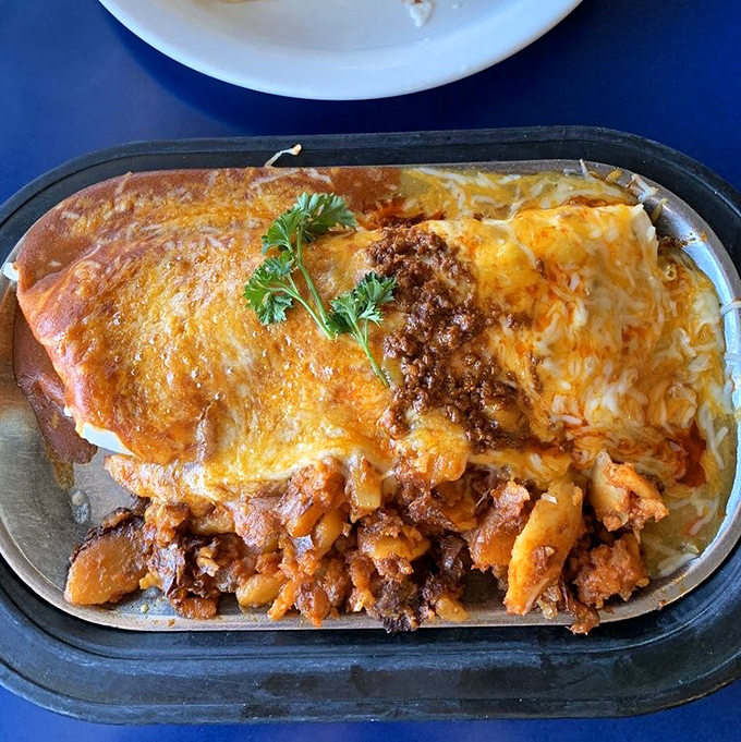 Behold the breakfast burrito in its natural habitat&mdash;a glorious amalgamation of eggs, potatoes, and chile that makes hitting the snooze button your morning's biggest regret.