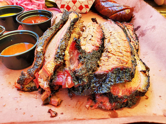 Brisket that makes time stand still. That perfect pink smoke ring and glistening bark are the barbecue equivalent of a Renaissance masterpiece.
