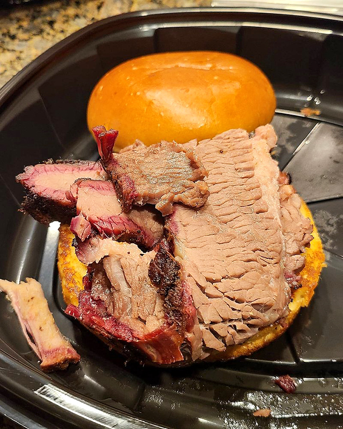 Behold the perfect brisket sandwich&mdash;where smoke ring meets pillowy bun in a romance that makes Valentine's Day look casual.