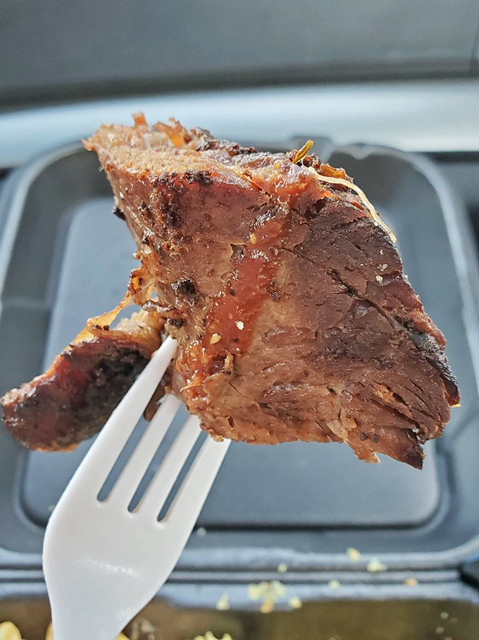 Behold: brisket so perfectly executed it practically poses for its glamour shot. That smoke ring isn't just pink&mdash;it's the BBQ equivalent of a sunset in paradise.