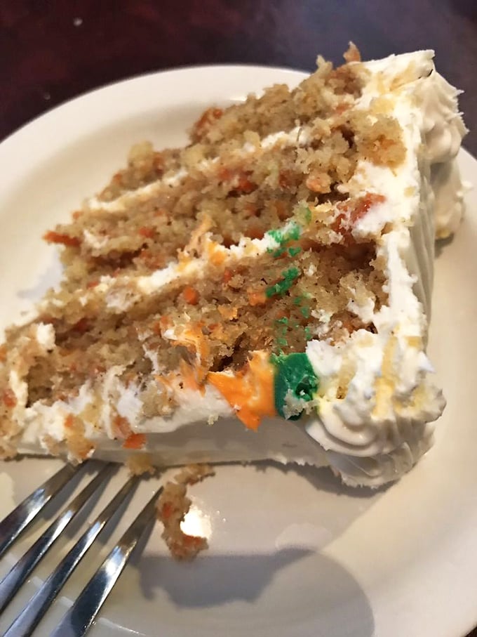 Three perfect layers of chocolate cake with cream frosting &ndash; the kind of dessert that makes you consider skipping the main course entirely.