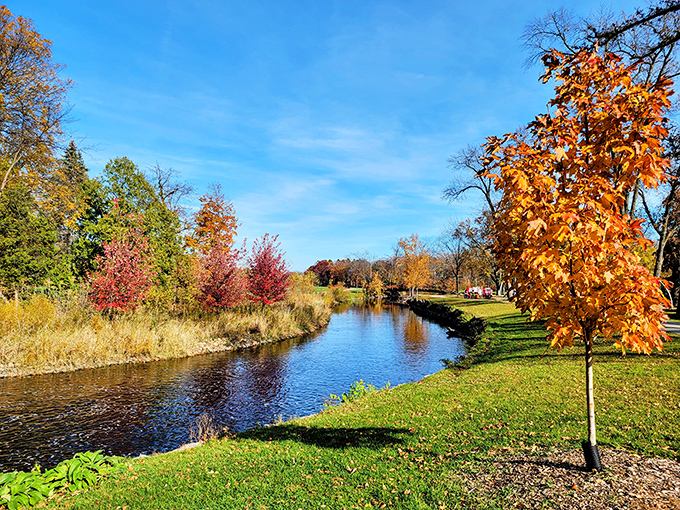 Fall in Cedarburg isn't just a season—it's a masterpiece. Cedar Creek reflects autumn colors like nature's own Instagram filter.