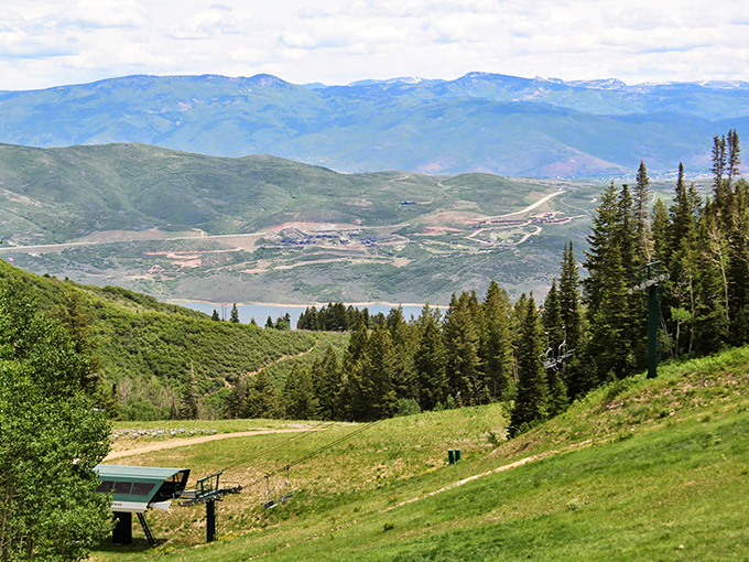 A glimpse of Park City's mining past stands preserved against the summer sky, reminding us that every resort town has humble beginnings.