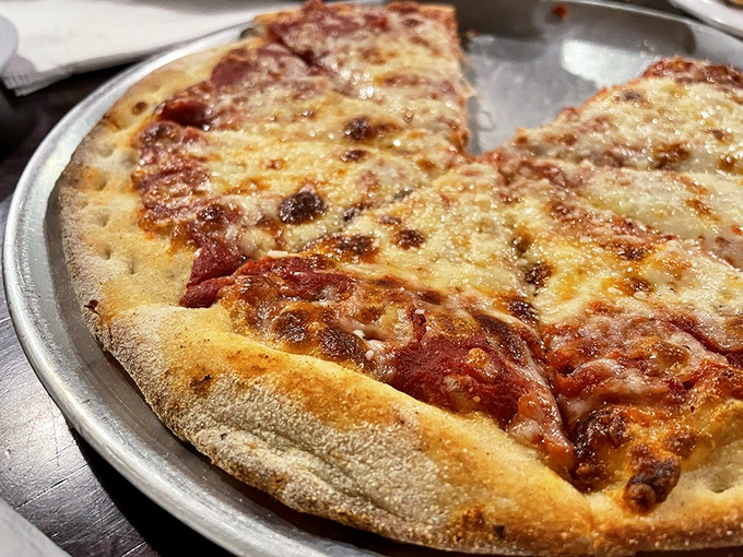 Behold the cheese pizza in all its glory&mdash;perfectly balanced sauce-to-cheese ratio with that hand-tossed crust that dreams are made of.