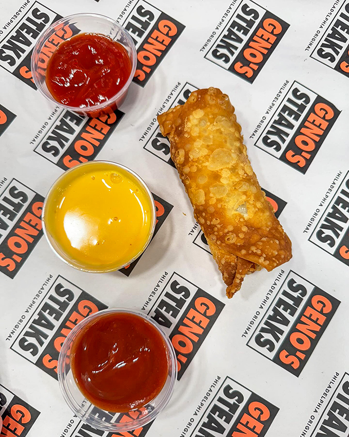 Fusion food that actually works! These crispy egg rolls filled with cheesesteak innards prove that sometimes culinary experimentation leads to deep-fried bliss.