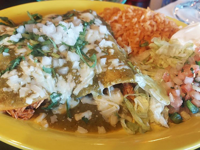 These enchiladas suizas aren't just covered in sauce &ndash; they're bathed in it. Green sauce and melted cheese create pure Mexican comfort.