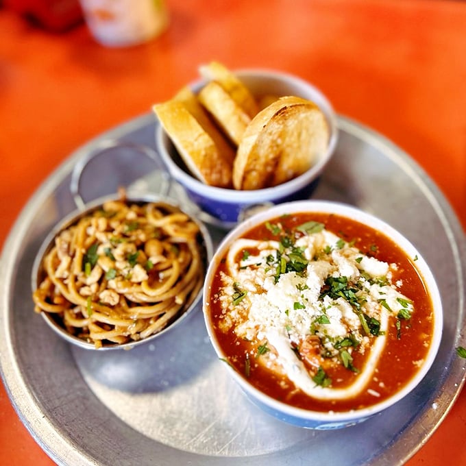 Soup that doesn't just warm your body but ignites your soul, served with sides that make perfect supporting characters to this flavorful protagonist.