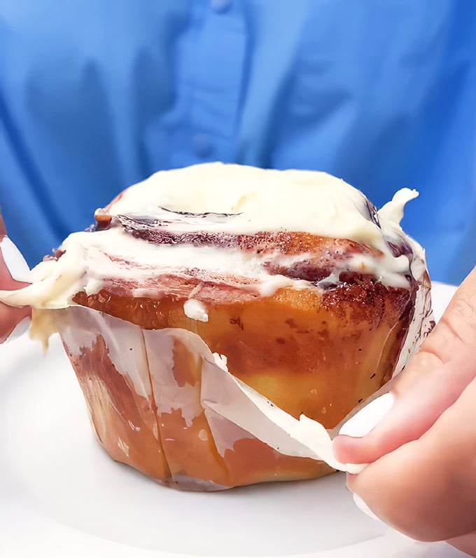 Behold the crown jewel: a cinnamon roll that makes other pastries question their life choices. That cream cheese frosting should be illegal.