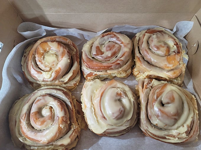 These aren't just cinnamon rolls; they're spiral-shaped love letters to your taste buds. Worth every mile of the journey.