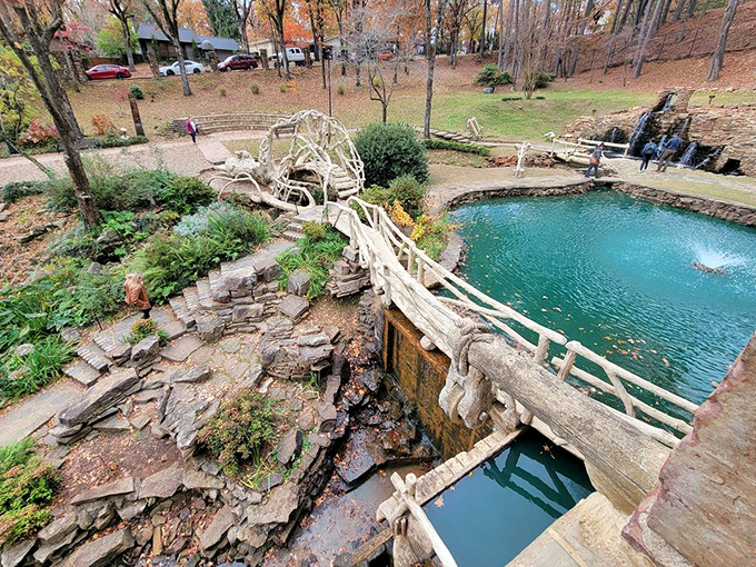 Not just another pretty pond! The Old Mill's handcrafted stonework and rustic bridges create the kind of serenity that makes you whisper even when nobody's around.