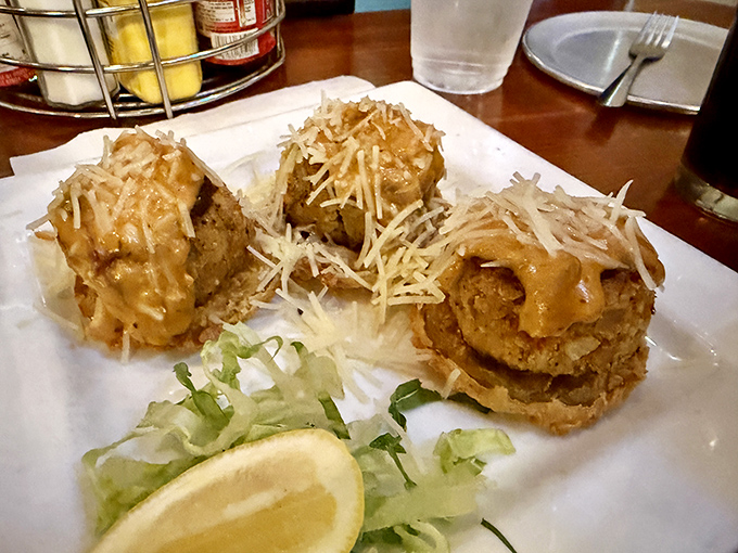 Golden-brown perfection. These crab cakes are what food dreams are made of&mdash;mostly crab with just enough binding to hold together the sweet, succulent meat.