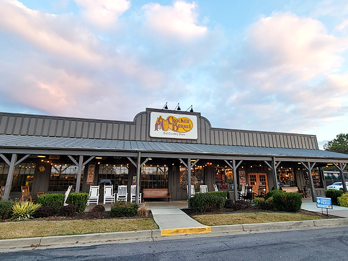 The rocking chairs aren't just for show&mdash;they're an invitation to practice the lost art of porch sitting. Cracker Barrel serves up nostalgia alongside comfort food classics.