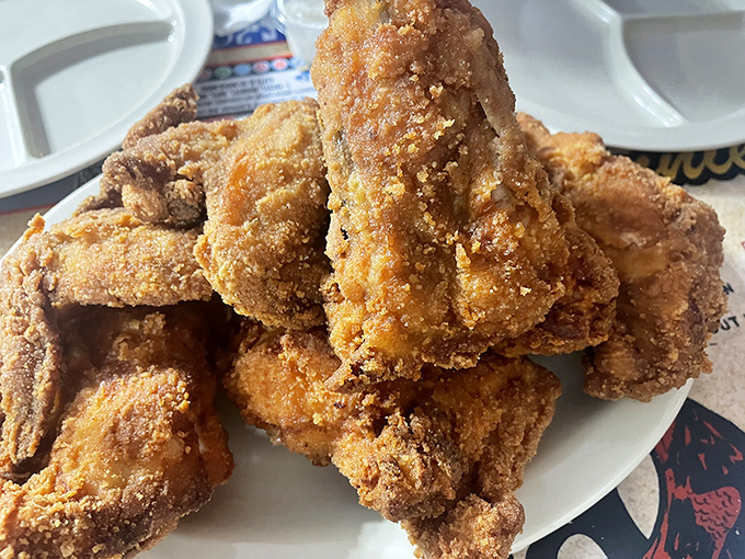 Golden-brown perfection doesn't happen by accident. This crispy mountain of chicken is what food dreams are made of.