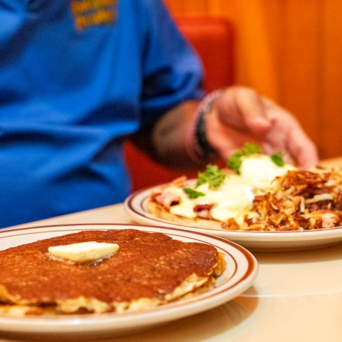 Golden pancakes and hash browns sharing the spotlight&mdash;a breakfast duet that's performed daily to standing ovations from hungry patrons.