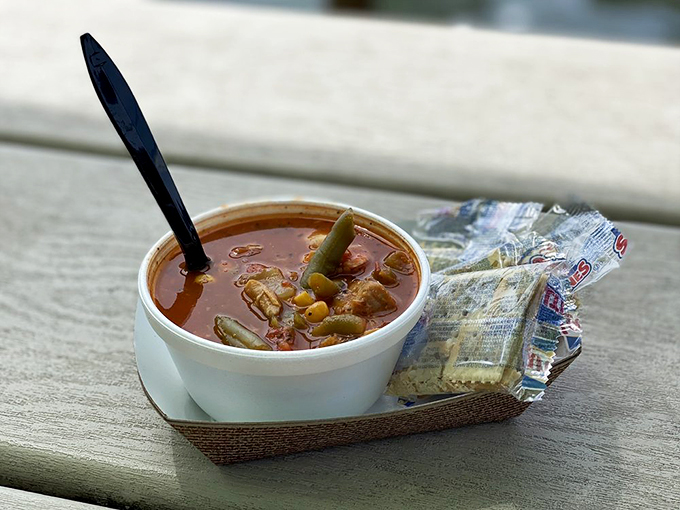 This isn't just soup, it's a maritime celebration &ndash; chunks of fresh seafood swimming in a broth that whispers tales of the Florida coast.