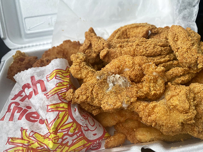 Golden-fried perfection that would make Neptune himself weep with joy. The crunch you hear is the sound of culinary promises being kept.