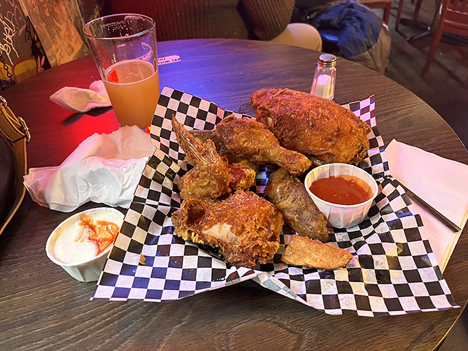 Golden-brown perfection that makes Colonel Sanders look like an amateur. This chicken doesn't just taste good—it's transformative, life-affirming poultry.