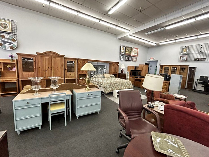 Bedroom sets that could tell stories of decades past, now waiting for their next chapter in someone else's home.